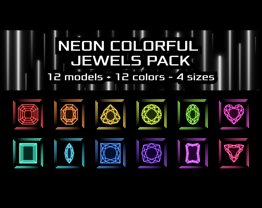 Neon Colorful Jewels Pack by Originventive