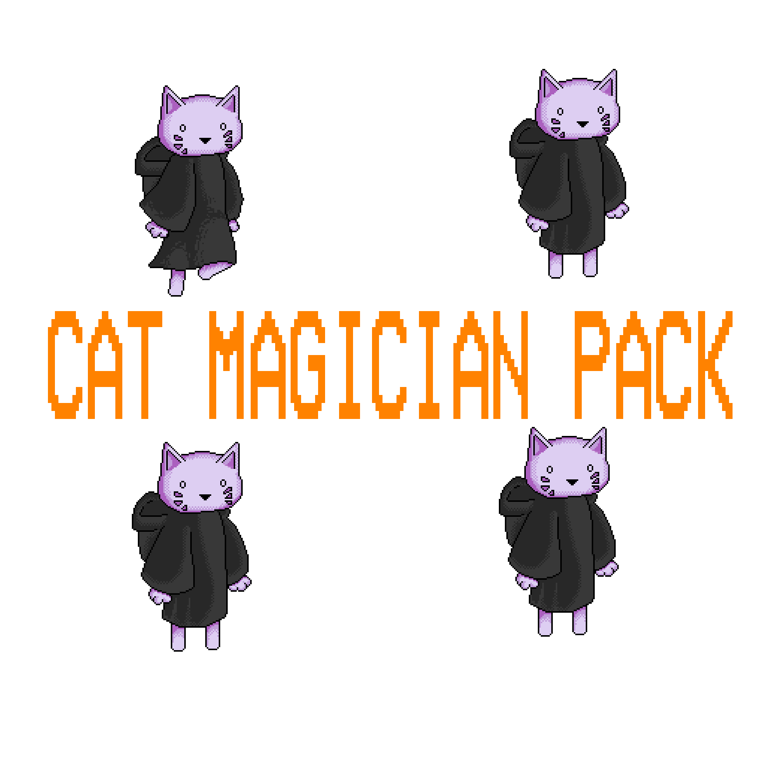 Cat magician asset pack character by Pixelixir studio