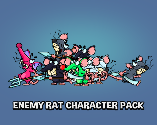 Enemy rat character pack by Robert Brooks - gamedeveloperstudio.com
