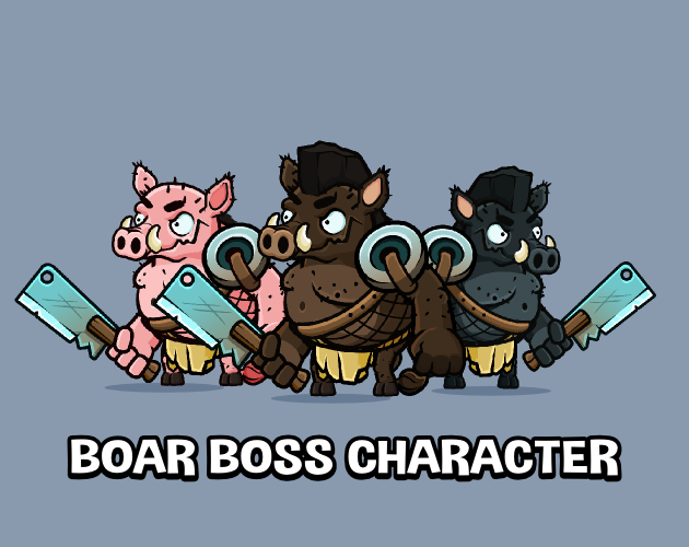 Boar boss character by Robert Brooks - gamedeveloperstudio.com