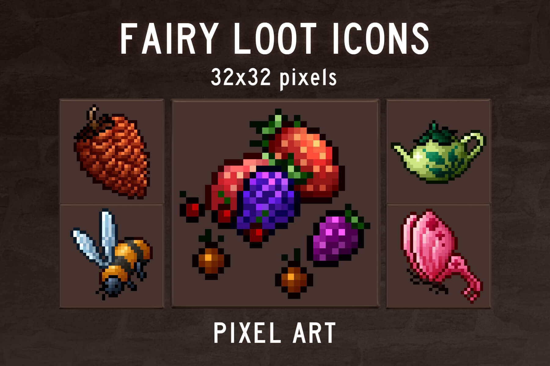 Fairy Loot Icons by Free Game Assets (GUI, Sprite, Tilesets)