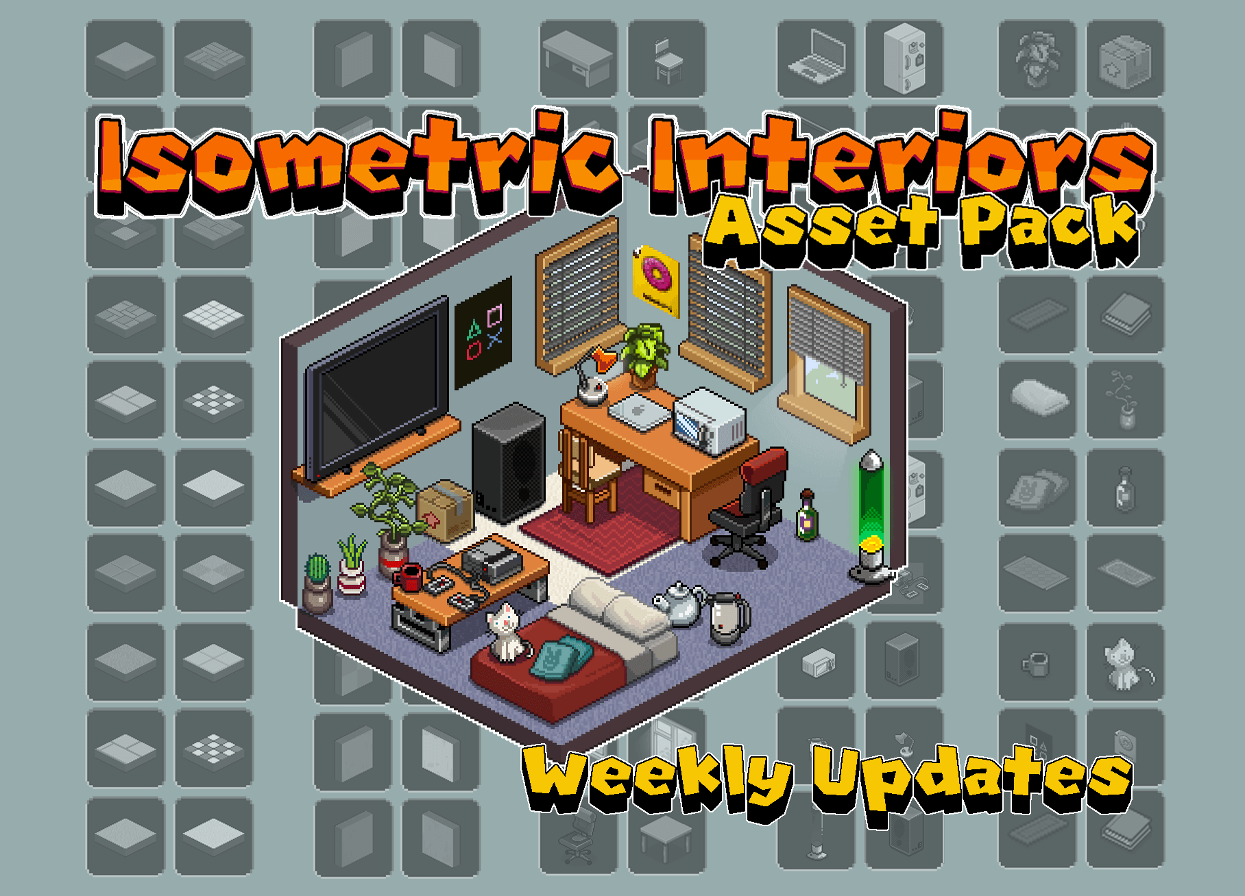 Devlog - Isometric Interiors - Tileset v0.07 by @pixel_Salvaje