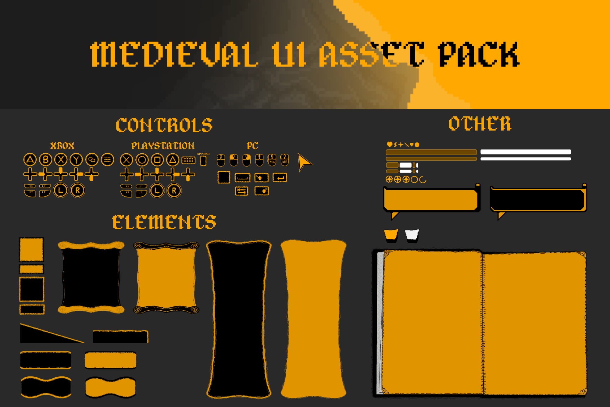 Medieval (Pixel Art) UI Asset Pack by BloodAssassin