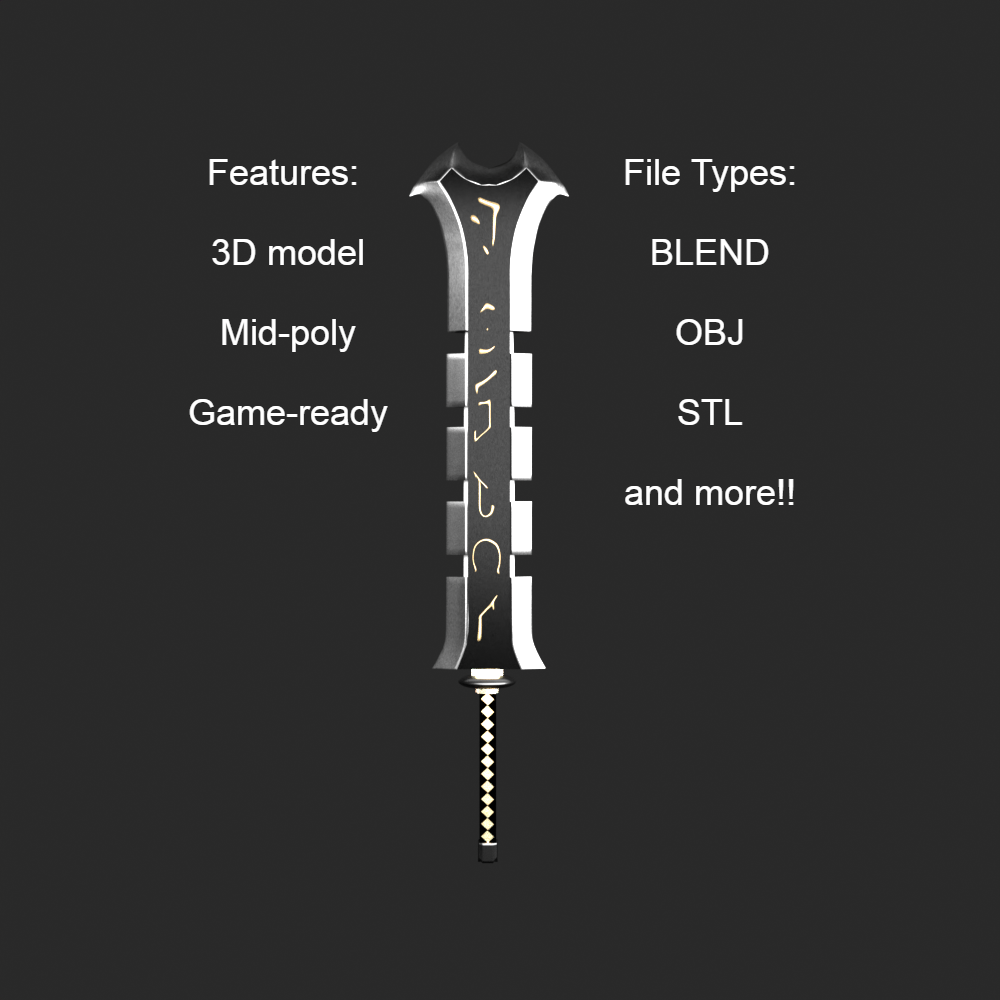 Runic Broad Sword [3D MODEL] by aningr