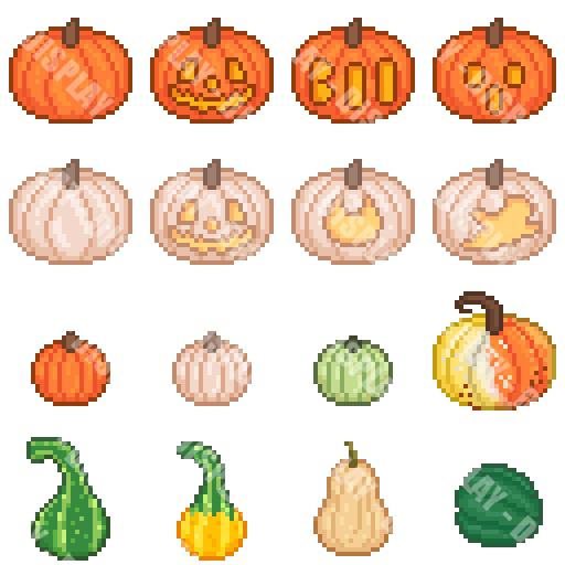 Fall Squash || Pixel Art Asset Pack by Pop Shop Packs