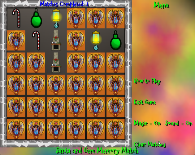 Santa and Gem Memory Match by josephb1