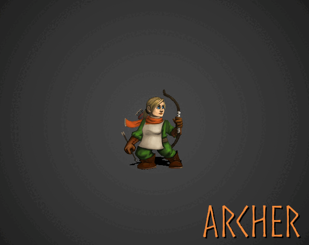 Animated Cartoon Archer (Side Battler) by Shaneopolis