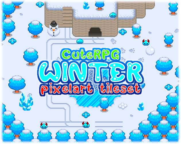 Winter Cute RPG 16x16 retro tileset by PixyMoon