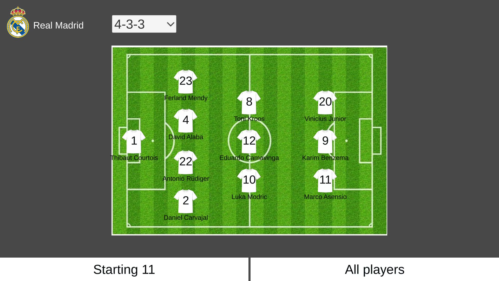 Football Team Selector by Borjaasg