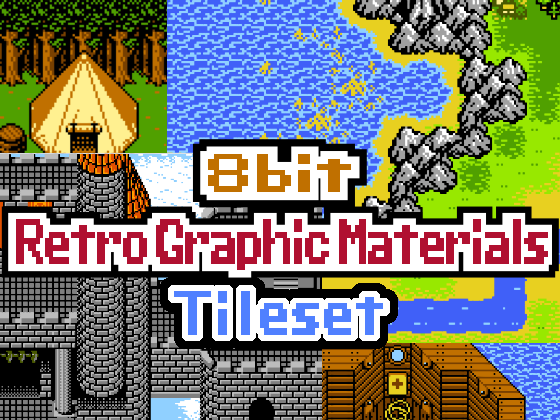 8bit Retro Graphic Tileset by Marumugi4510