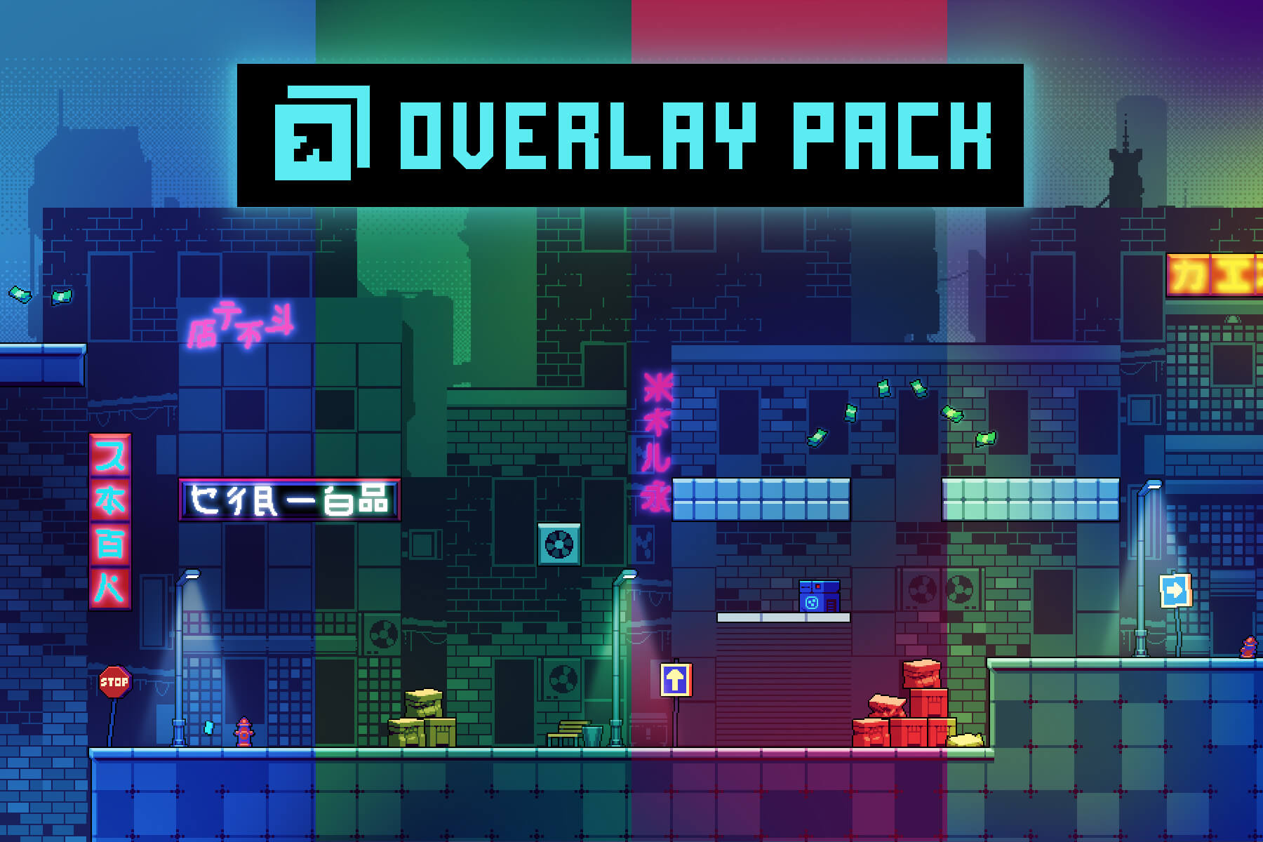 Free Cyberpunk Overlay Effects by Free Game Assets (GUI, Sprite, Tilesets)