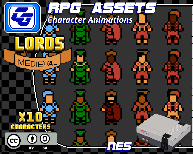 RPG Asset Character 'Lord' NES by chasersgaming