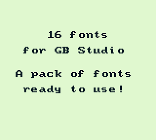 16 fonts for GB Studio by Santiago Crespo