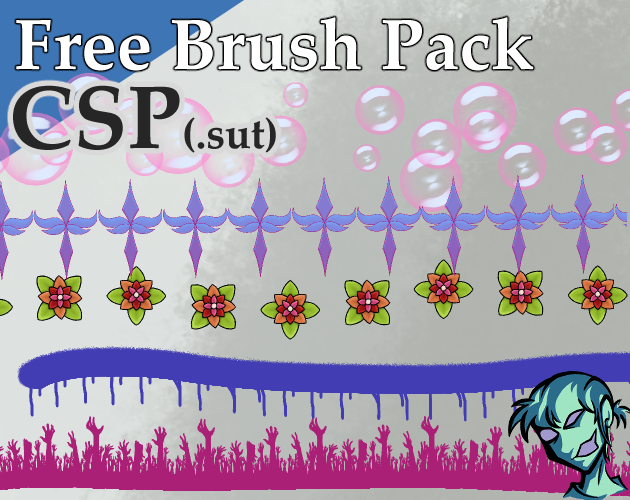 fixed 2 brushes - 5x free brushes for Clip Studio Paint by ED_of_all