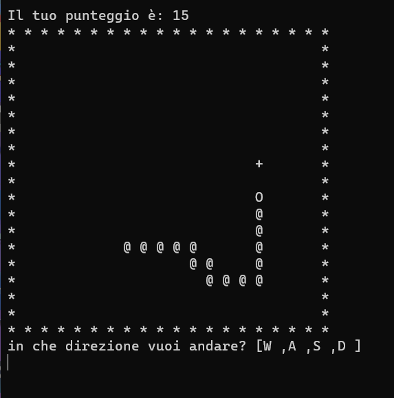 Snake for command prompt by Alessandro Varisco