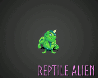 Animated Cartoon Reptile Alien (Side Battler) by Shaneopolis