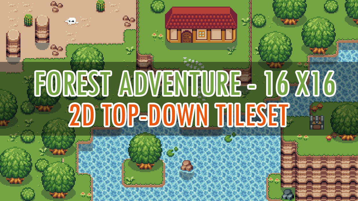 2D Top down Tileset - Forest Adventure 16x16 by JustFourPan