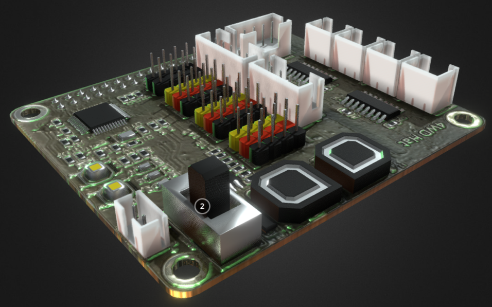 4wd module for Raspberry pi (3d model) by b._.render
