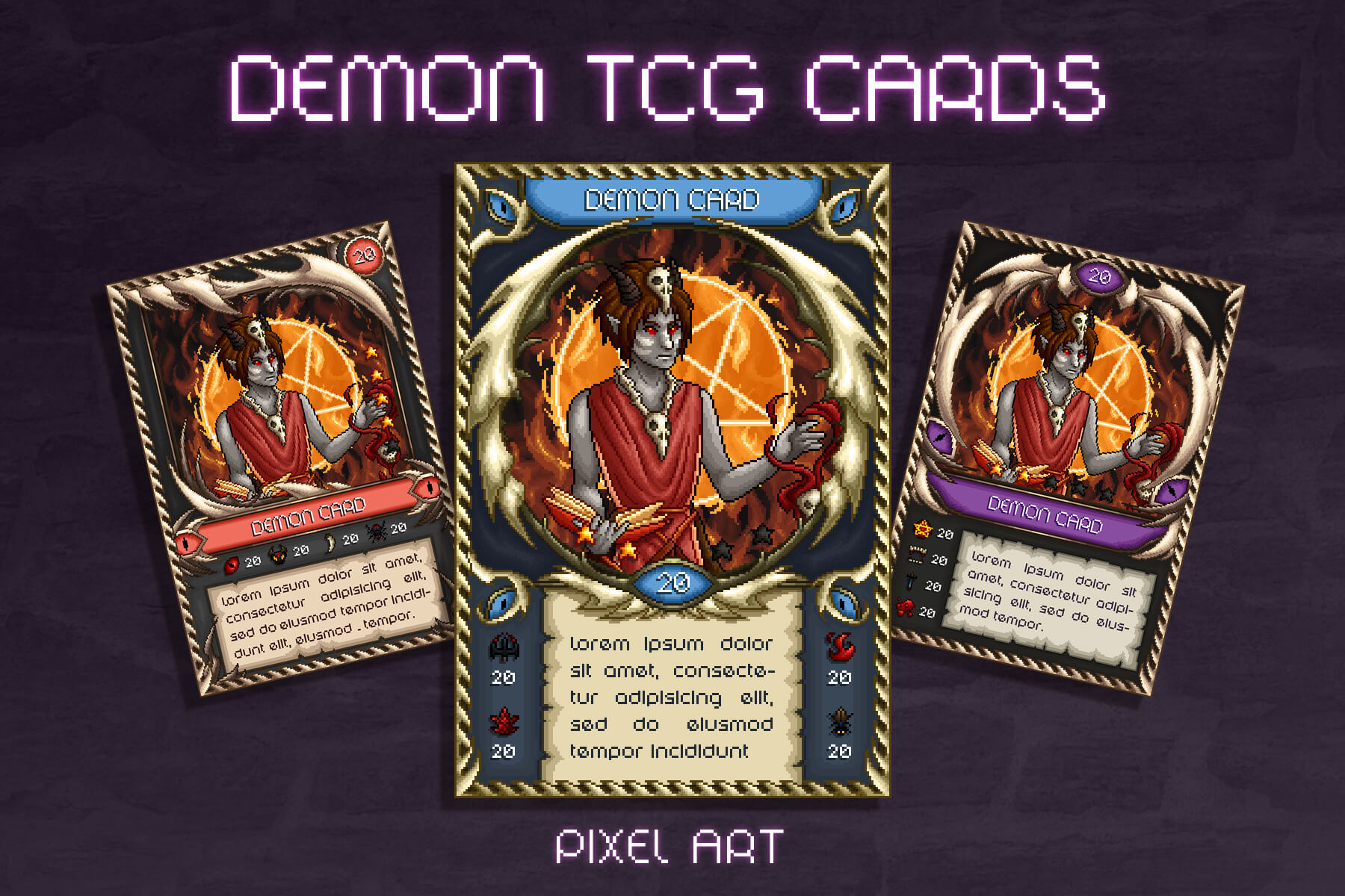 Demon TCG Cards by Free Game Assets (GUI, Sprite, Tilesets)