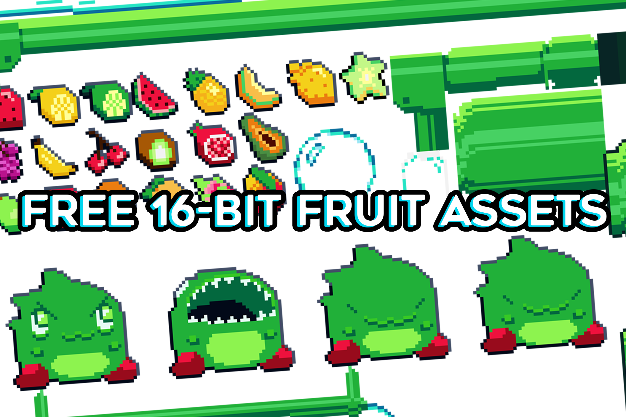 FREE 16-Bit Fruit Game Assets by very.small.squares