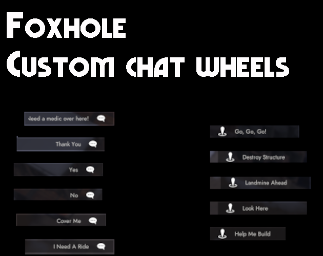 Foxhole custom chat wheels by Ceeps