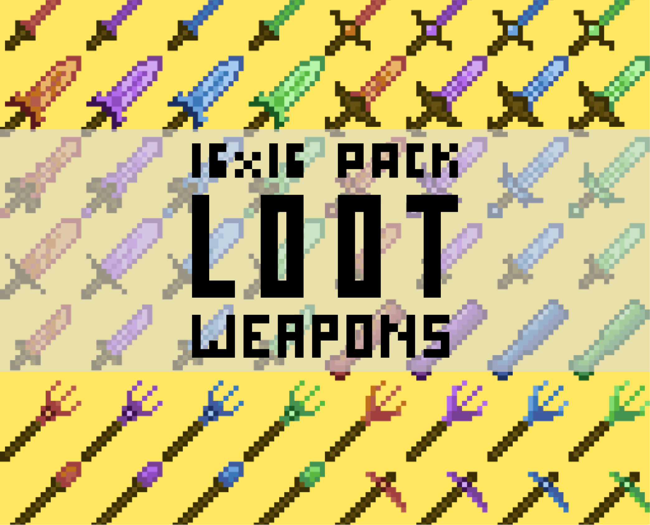 Loot Weapons 16x16 Pack by PikselKisin
