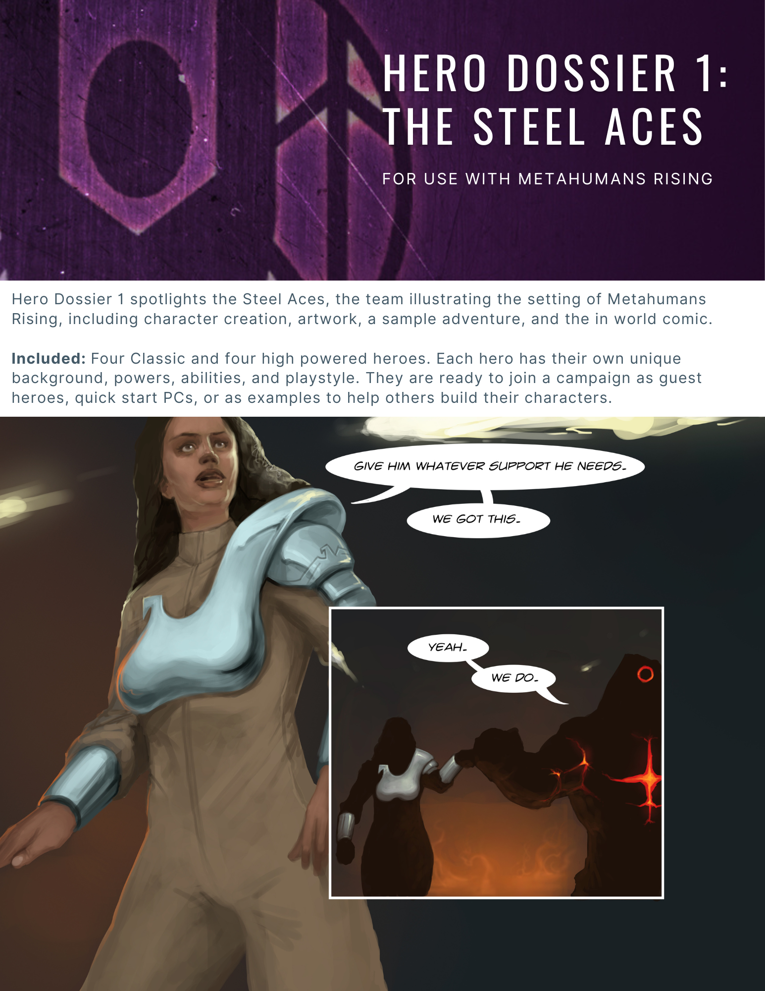 Metahumans Rising - Hero Dossier 1: The Steel Aces by House Dok Productions