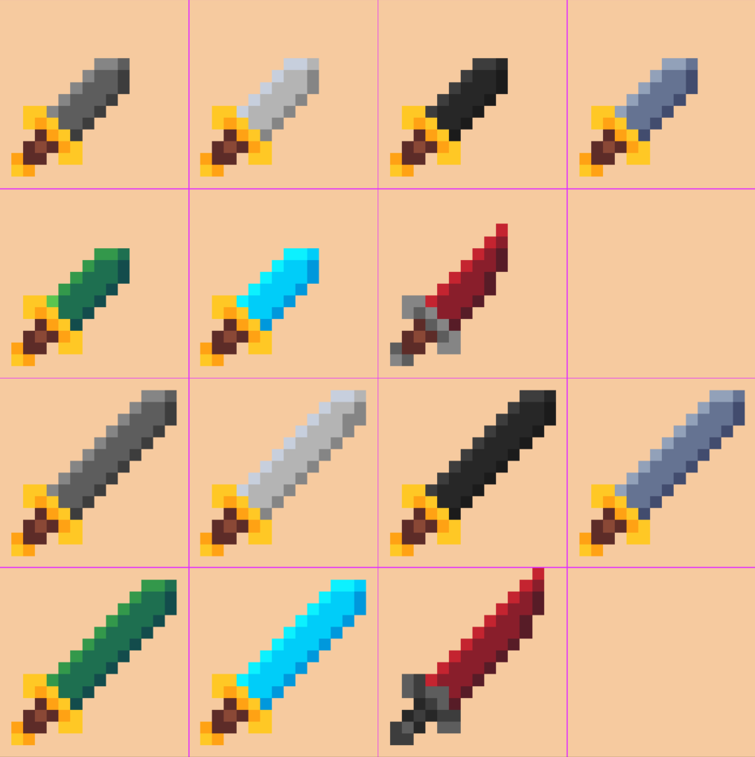 16x16 Swords and Daggers by Replixel