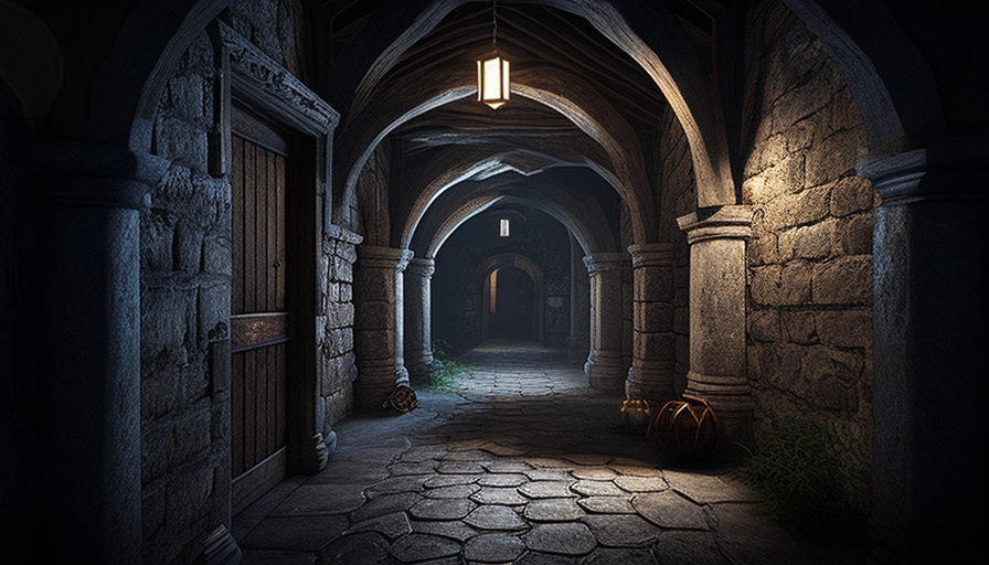 Backgrounds: Dungeon Hallways by GameAssetCollector