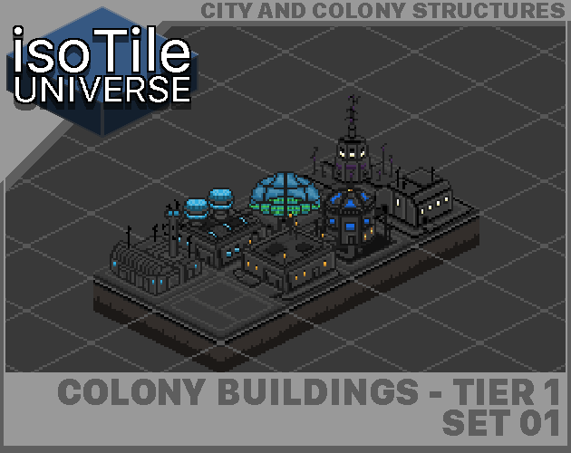 Isometric Tiles - Colony Buildings - Tier 1 - Set 01 by isoTile Universe