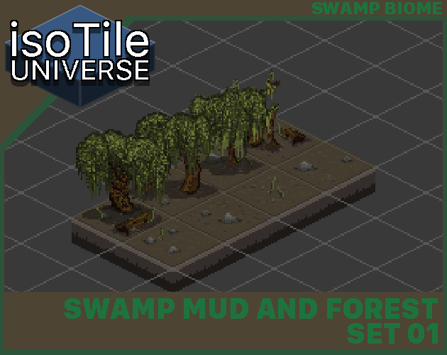 Isometric Tiles - Swamp Mud And Forest - Set 01 by isoTile Universe