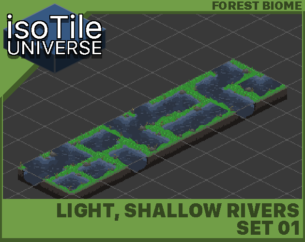 Isometric Tiles - Light Shallow Rivers - Set 01 by isoTile Universe