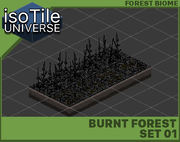 Isometric Tiles - Burnt Forest - Set 01 by isoTile Universe