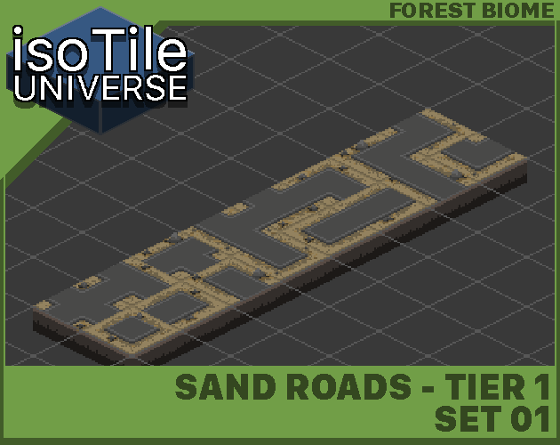 Isometric Tiles - Sand Roads - Tier 1 - Set 01 by isoTile Universe