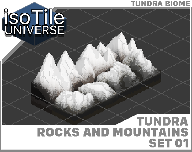Isometric Tiles - Tundra Rocks And Mountains - Set 01 by isoTile Universe