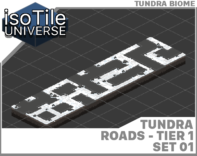 Isometric Tiles - Tundra Roads - Tier 1 - Set 01 by isoTile Universe