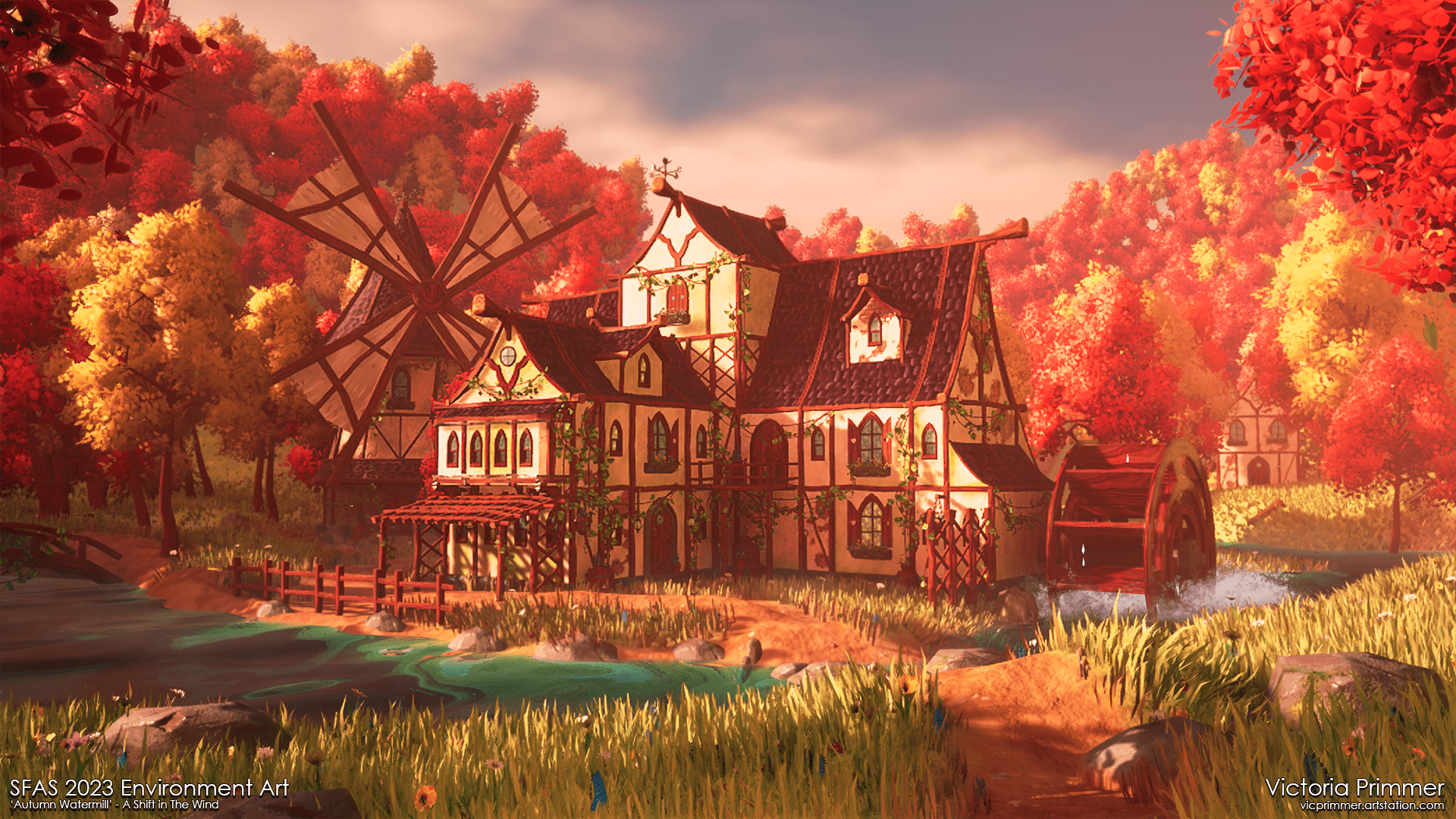 Autumn Watermill by DrgnSlyrVic