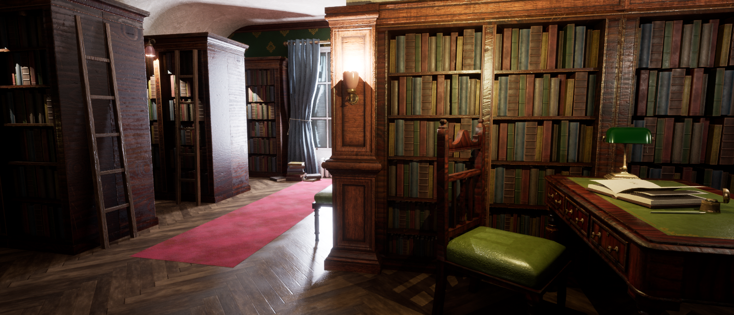 Cosy Library Scene by katieemmaw