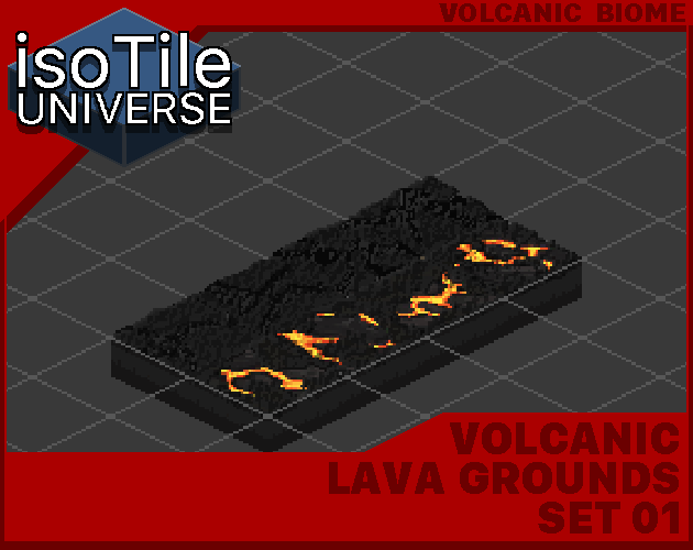 Isometric Tiles - Lava Grounds - Set 01 by isoTile Universe