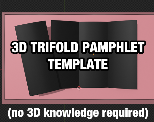 3D Trifold Pamphlet Template (Blender) by Zach Hazard Vaupen // Emo Sludge
