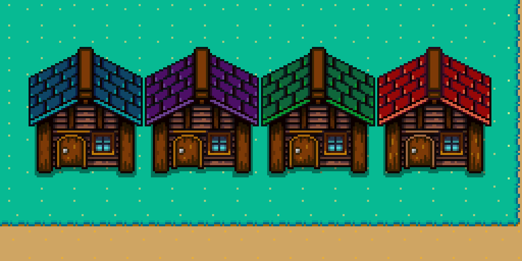 4 House pack Pixel art by CubyKon