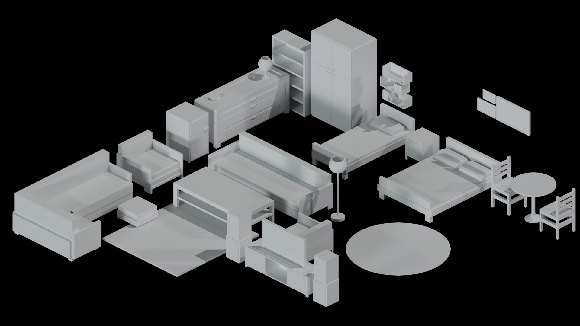 Low-poly furniture set by ArtistEgor