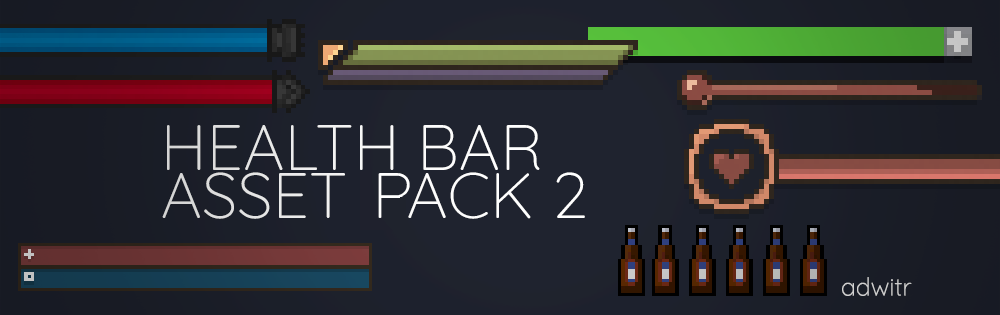 Pixel Health Bar Asset Pack 2 by adwitr
