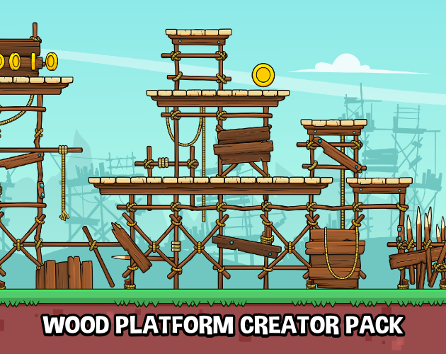 Wooden platform creator pack by Robert Brooks - gamedeveloperstudio.com