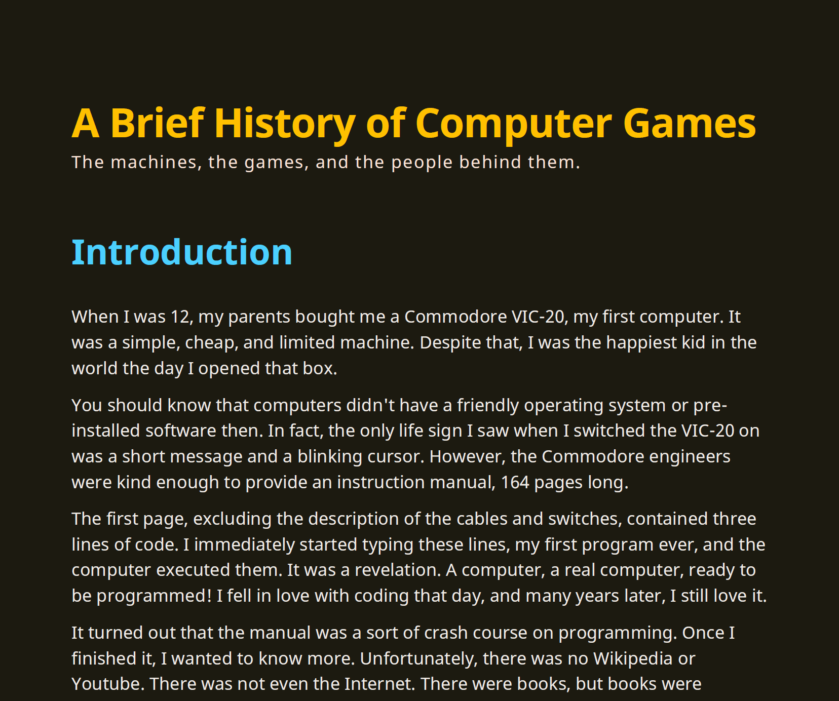 A Brief History of Computer Games (preview) by emabolo