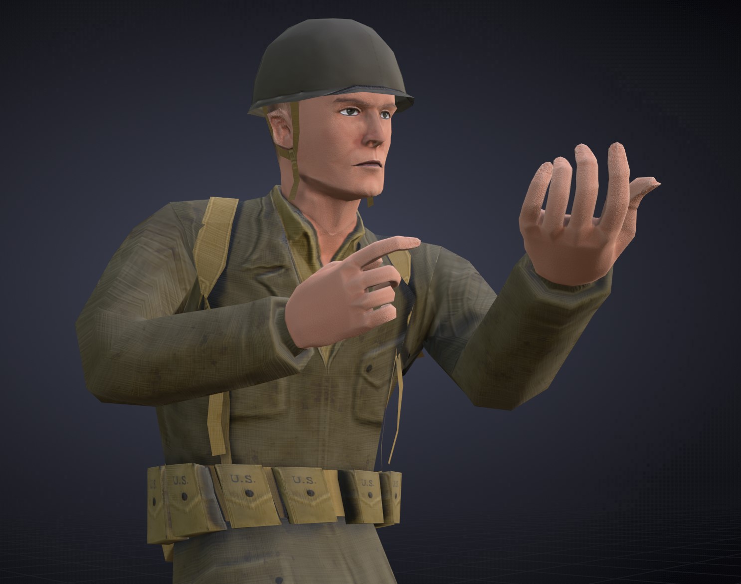 Super Low Poly US WW2 GI Soldier by O.W.