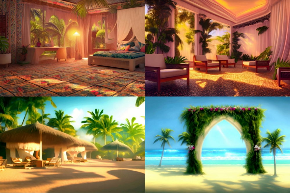 Tropical Resort Pack: 20 Visual Novel Backgrounds by Rachel Chen
