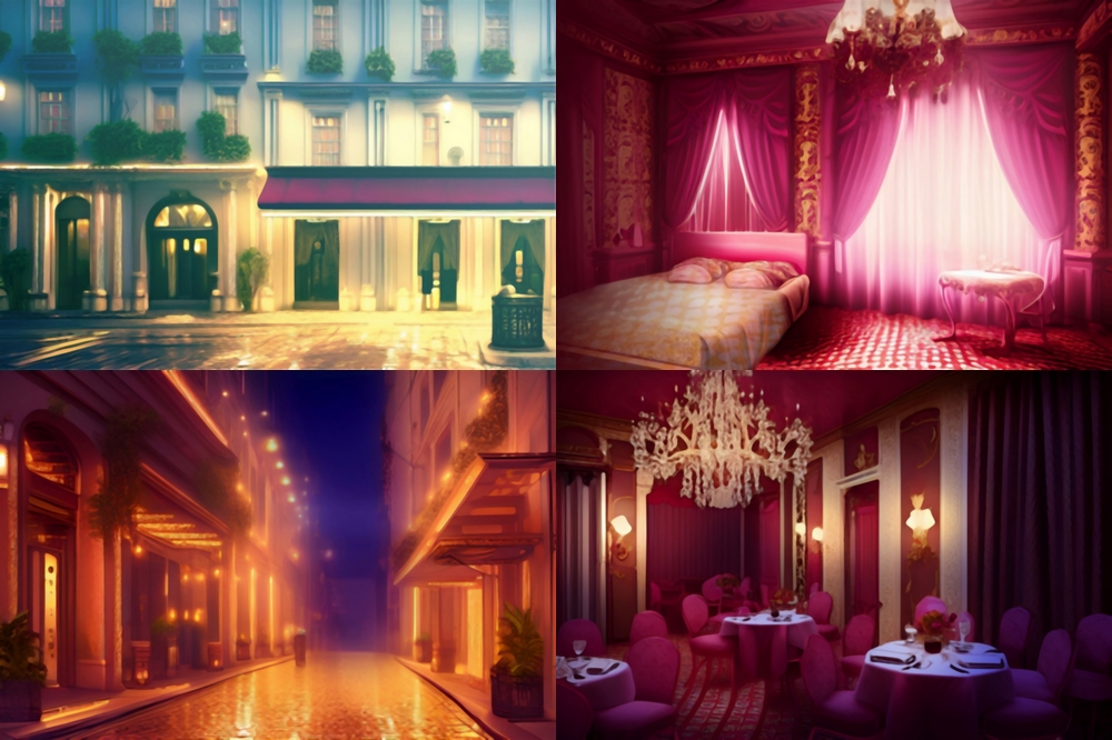 Italian Hotel Pack: 24 Visual Novel Backgrounds by Rachel Chen