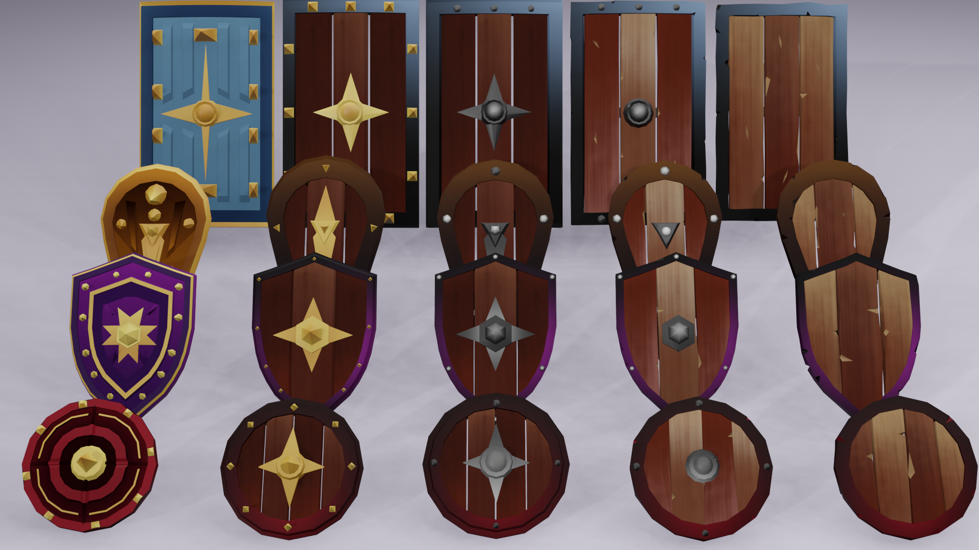 Low poly Tiered Shields by The-Wild-Dodo