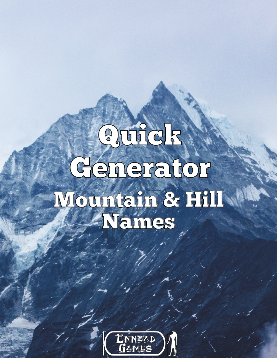 Quick Generator Mountain and Hill Names by Ennead Games